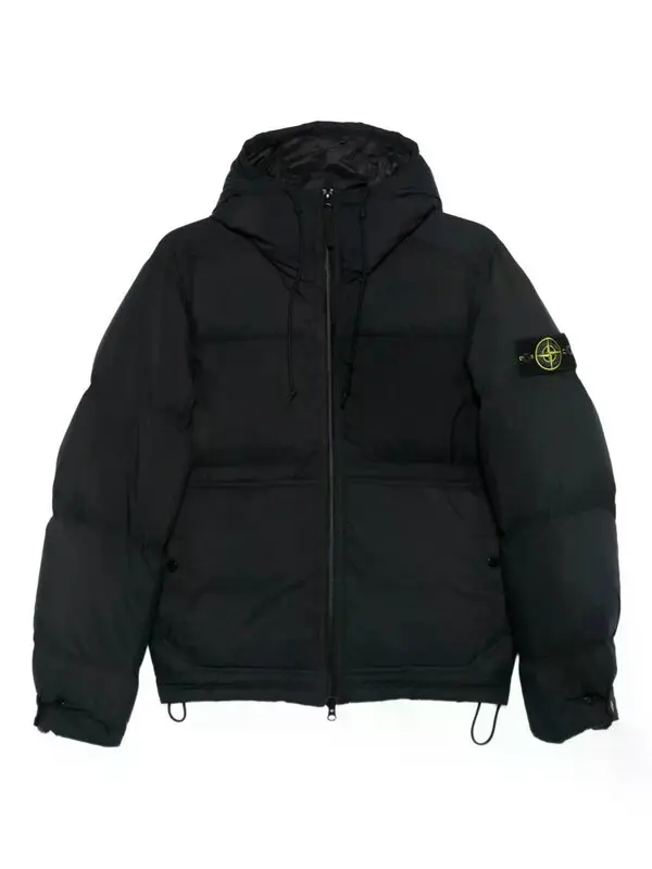 Stone Island Hooded Quilted Puffer Jacket - Black