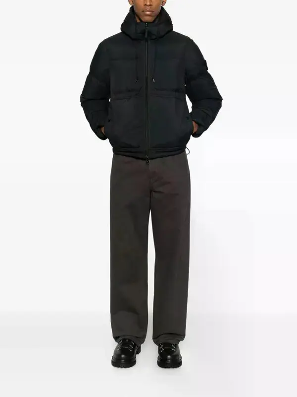 Stone Island Hooded Quilted Puffer Jacket - Black