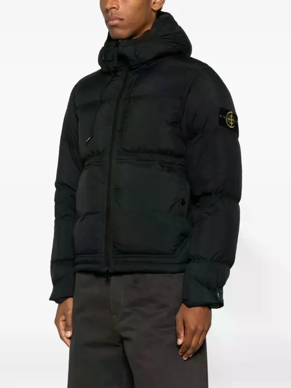 Stone Island Hooded Quilted Puffer Jacket - Black