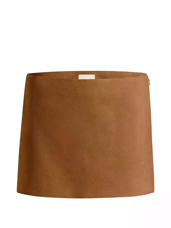 Khaite Jett Suede Mini Skirt - Brown