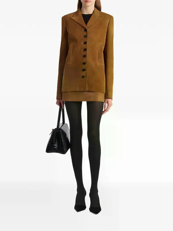 Khaite Jett Suede Mini Skirt - Brown