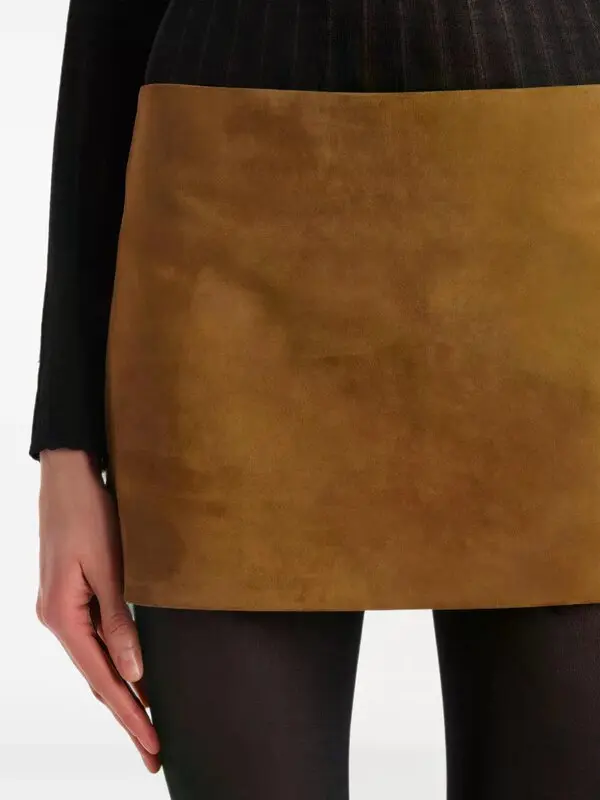 Khaite Jett Suede Mini Skirt - Brown