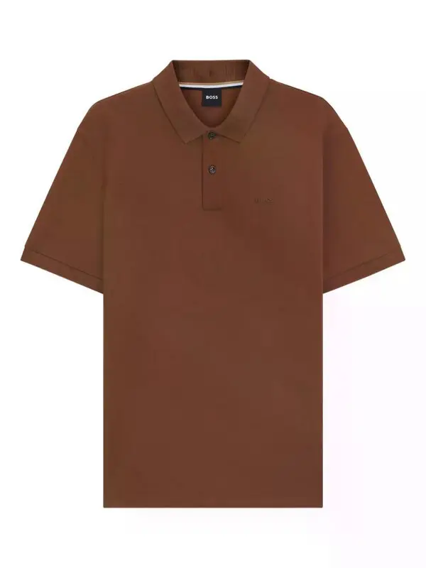 BOSS Pallas Logo-embroidered Polo Shirt - Brown