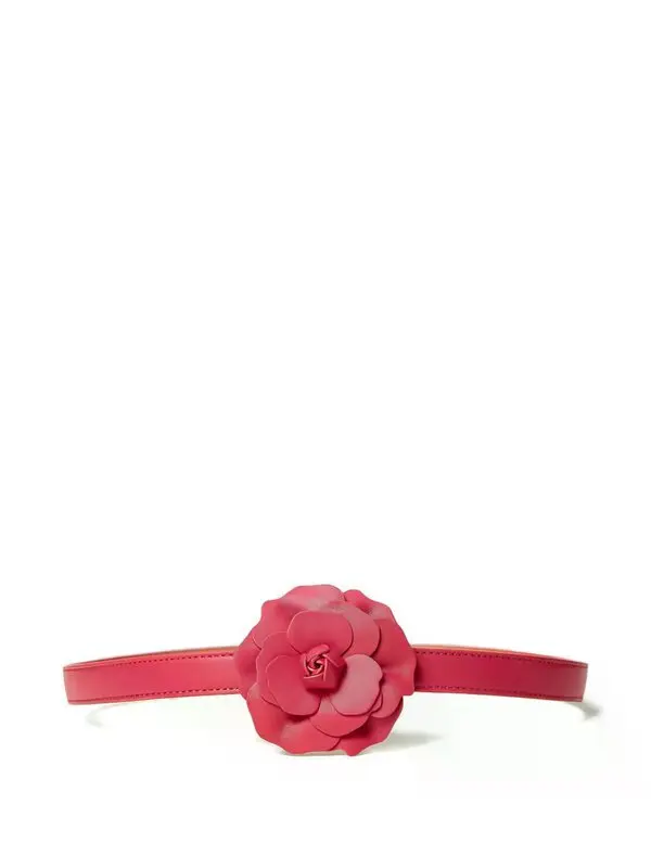TWINSET Floral Appliqué Faux-leather Belt - Pink