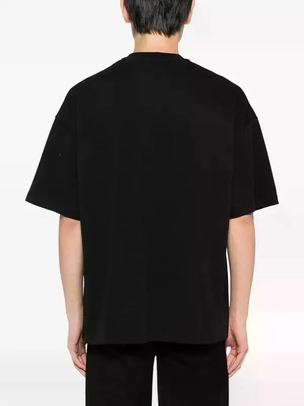 MKI MIYUKI ZOKU Logo-print Drop-shoulder T-shirt - Black