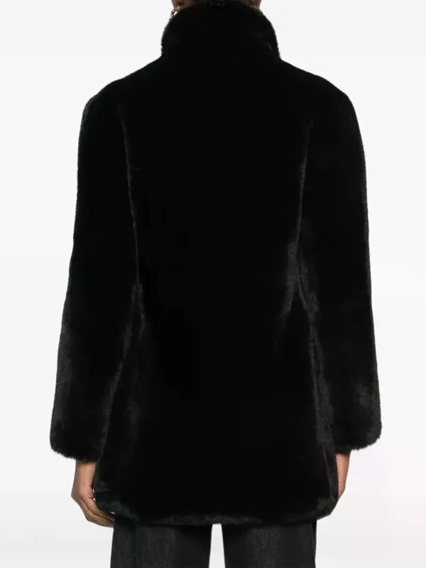 SWORD 6644 High-neck Faux Fur Jacket