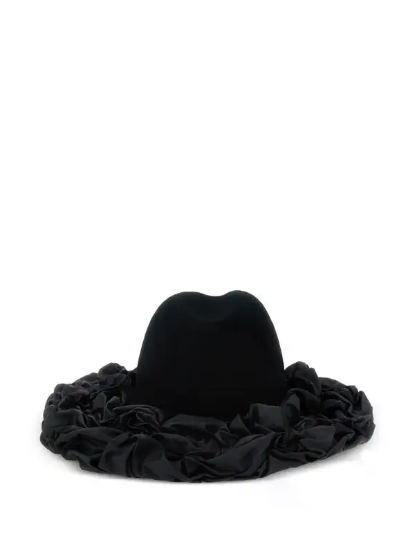Comme Des Garçons X Hizume Ruffled Wide-brim Hat - Black