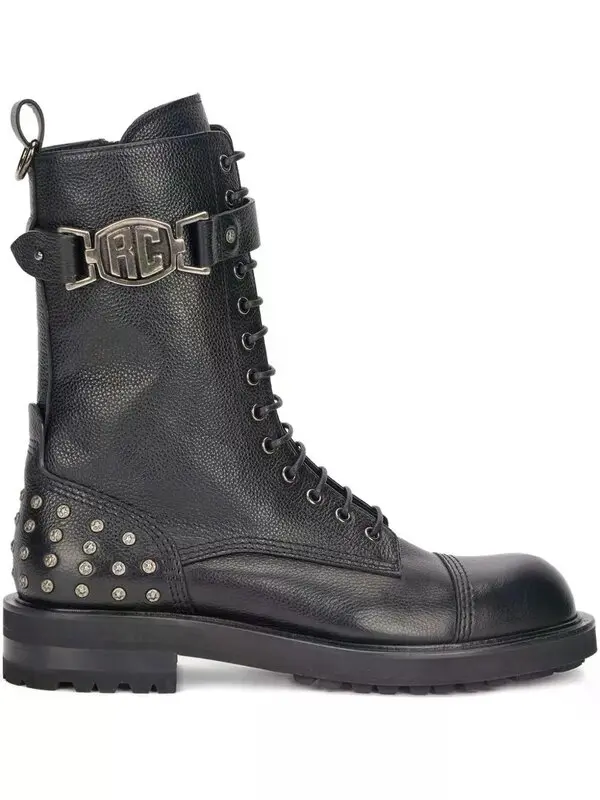 Roberto Cavalli Lace-up Studded Boots