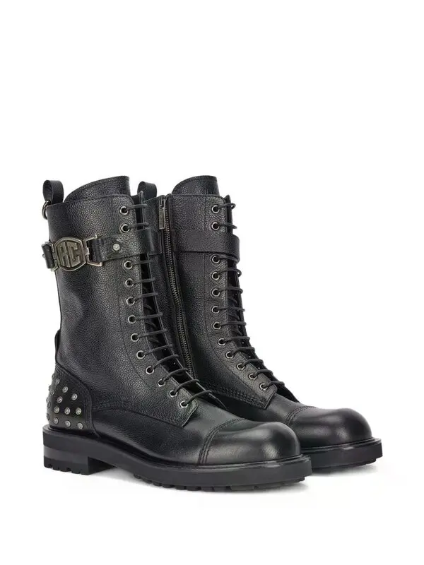 Roberto Cavalli Lace-up Studded Boots