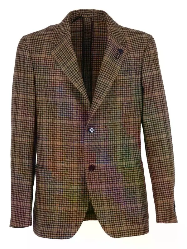 LARDINI Houndstooth Wool Jacket