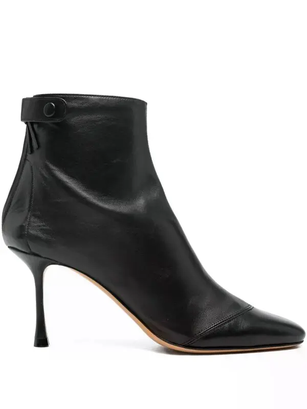 FRANCESCO RUSSO 75mm Leather Zipped-back Ankle Boots