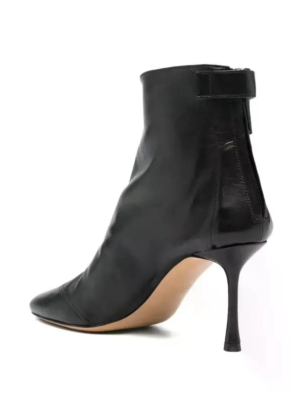 FRANCESCO RUSSO 75mm Leather Zipped-back Ankle Boots