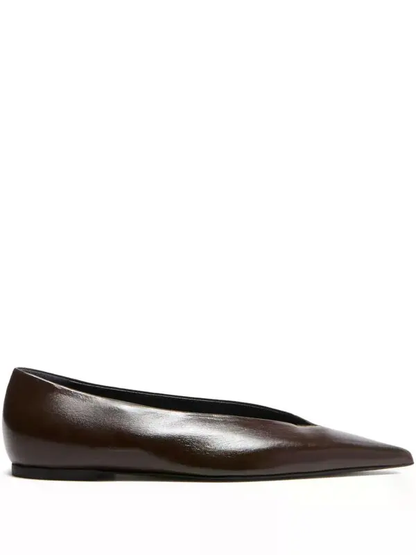 Proenza Schouler Pointed-toe Lambskin Ballet Flats - Brown