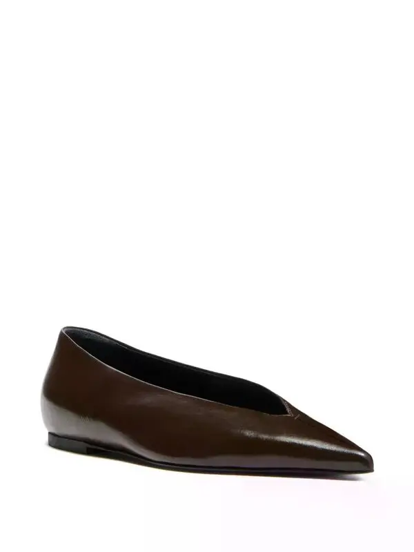Proenza Schouler Pointed-toe Lambskin Ballet Flats - Brown