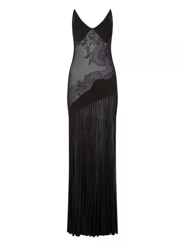 Roberto Cavalli Dragon-pattern Pleated Dress
