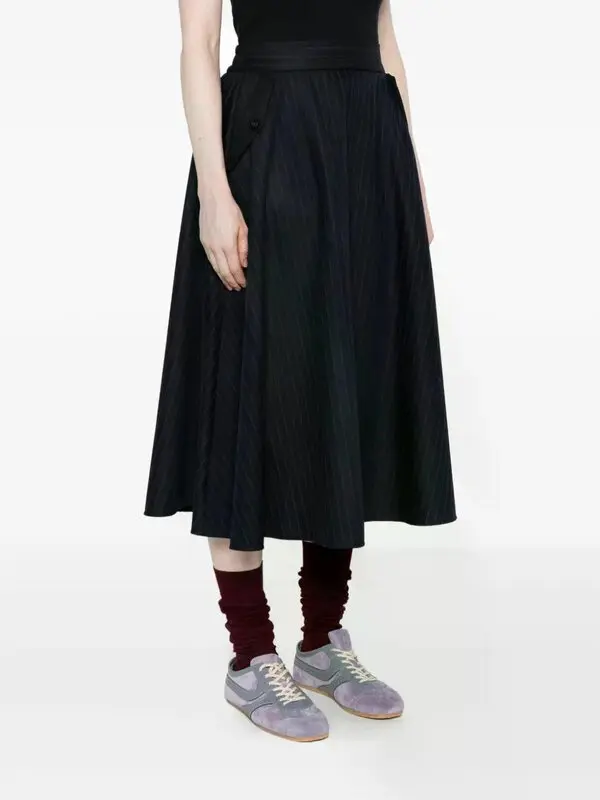 GOLDEN GOOSE Pinstripe Button-detailed Midi A-line Skirt