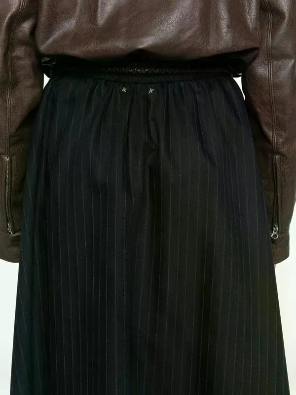 GOLDEN GOOSE Pinstripe Button-detailed Midi A-line Skirt
