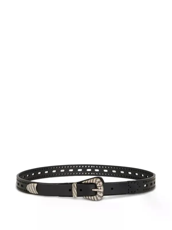 Etro Openwork Leather Belt - Black