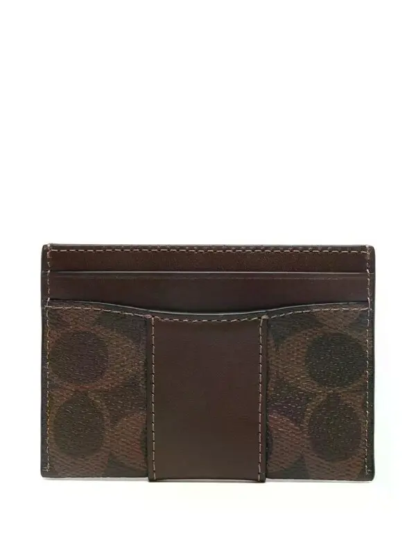 COACH Monogram-print Logo-plaque Card Holder - B4/maple