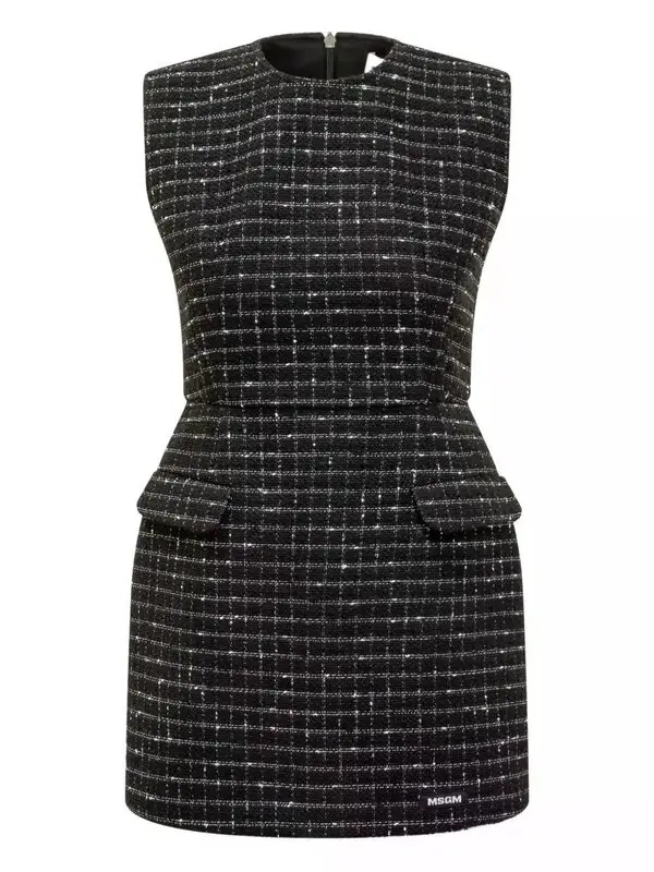 MSGM Checked Tweed Dress