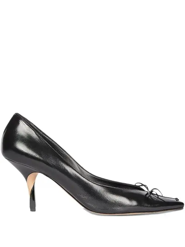 Jacquemus 80mm Bow-detail Pointed-toe Heeled Pumps - Black