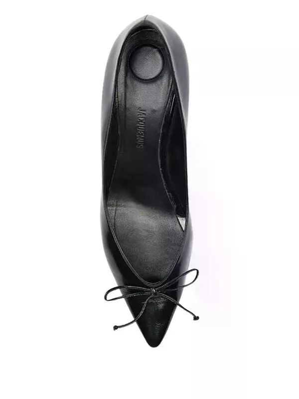Jacquemus 80mm Bow-detail Pointed-toe Heeled Pumps - Black