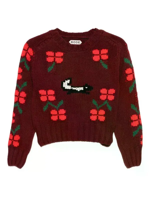 BODE Skunk-jacquard Crew-neck Jumper - Brown