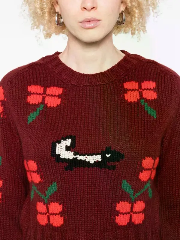 BODE Skunk-jacquard Crew-neck Jumper - Brown