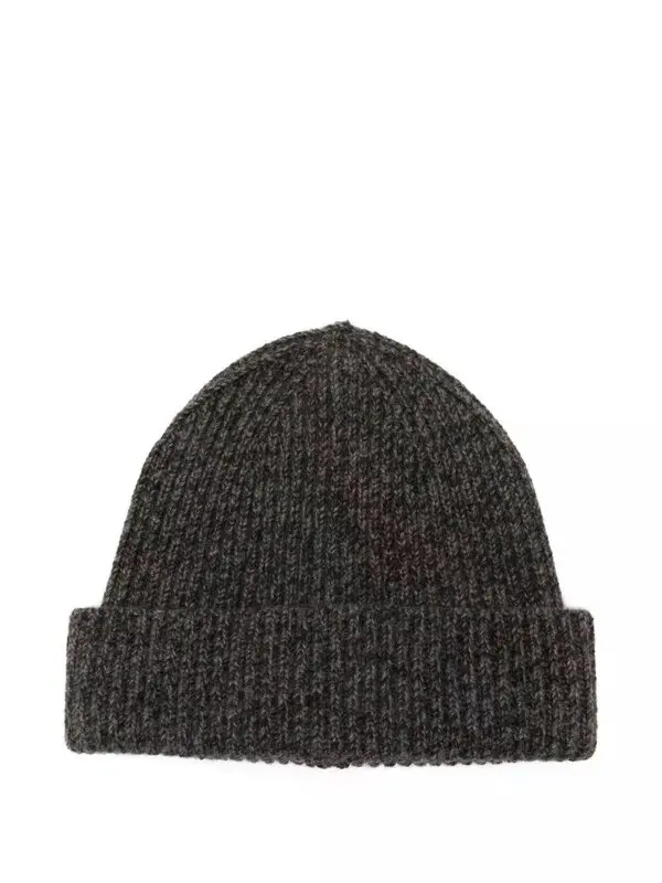 Agnona Ribbed Cashmere Beanie - Grey