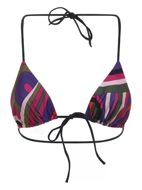 Emilio Pucci Iride-print Triangle Bikini Top - Green