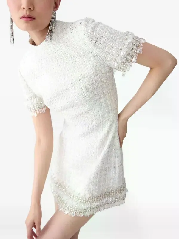 Carolina Herrera Tweed Beaded Mini Dress
