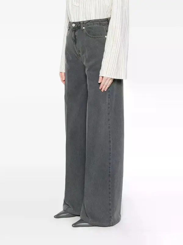 Officine Générale Wide-leg High-waisted Jeans - Grey