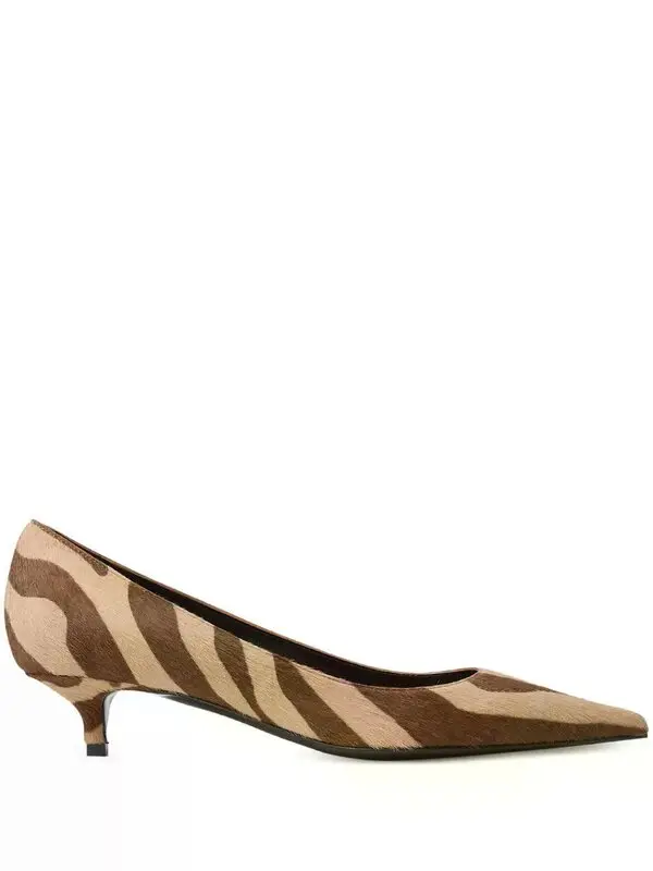 JIMMY CHOO Amelia Zebra-print Kitten Heel Pumps - Neutrals
