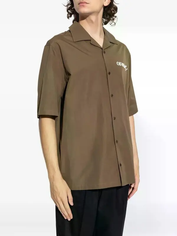 Off-White Logo-print Short-sleeve Shirt - Brown