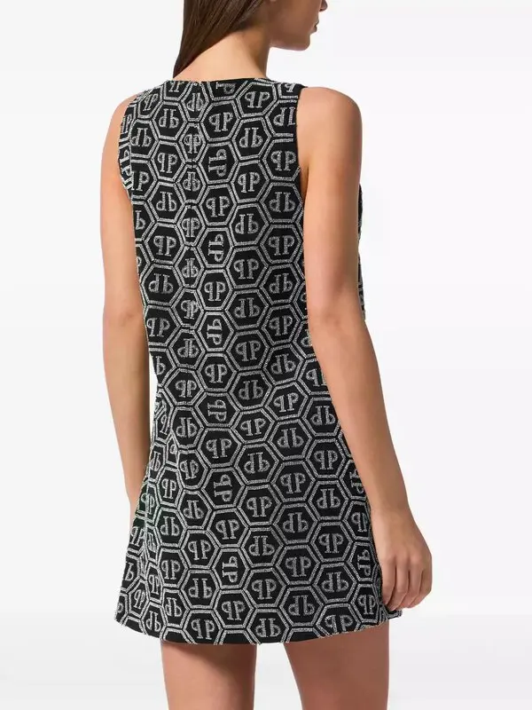 Philipp Plein Monogram Strass Mini Dress