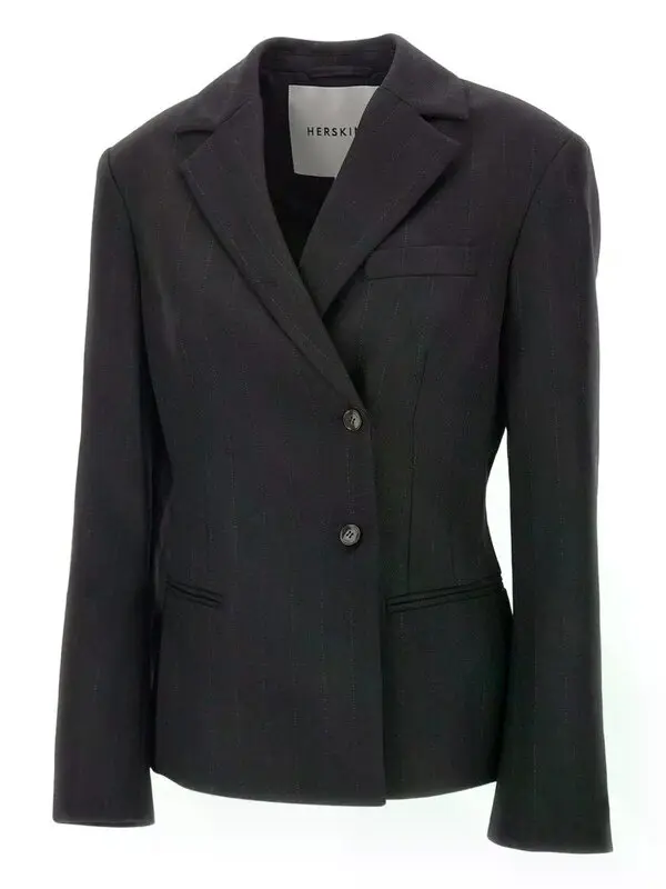 HERSKIND Pinstripe Pattern Asymmetric Blazer