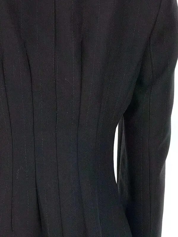 HERSKIND Pinstripe Pattern Asymmetric Blazer
