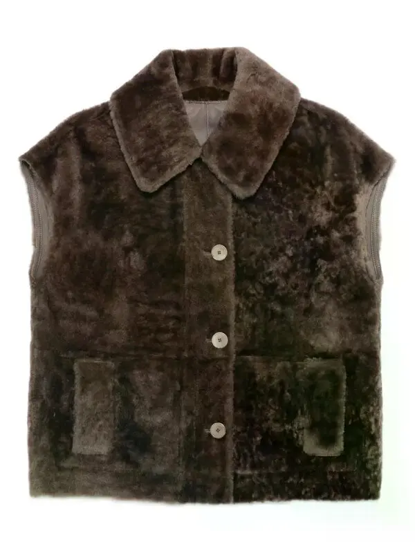 JOSEPH Sleeveless Shearling Jacket