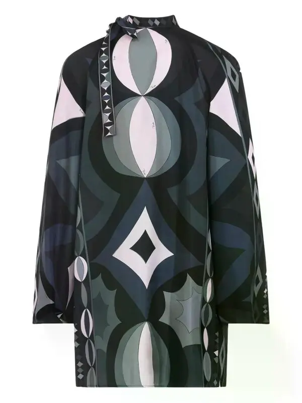Emilio Pucci Geometric-print High-neck Dress
