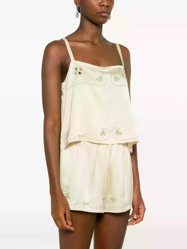 BODE Floral-embroidered Tank Top
