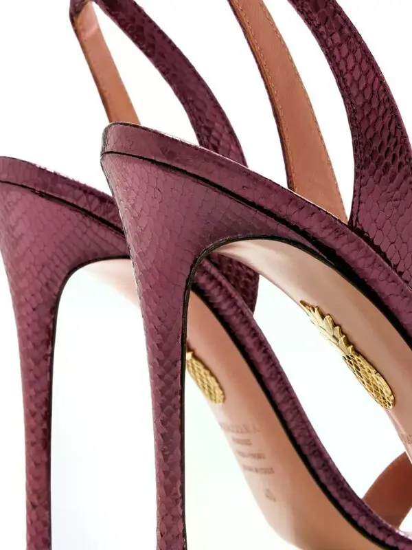 AQUAZZURA 105mm Slingback Leather Sandals - Red