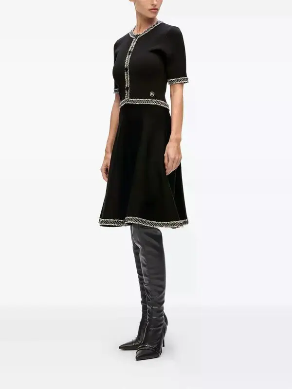 Karl Lagerfeld Boucle-trim Knit Dress