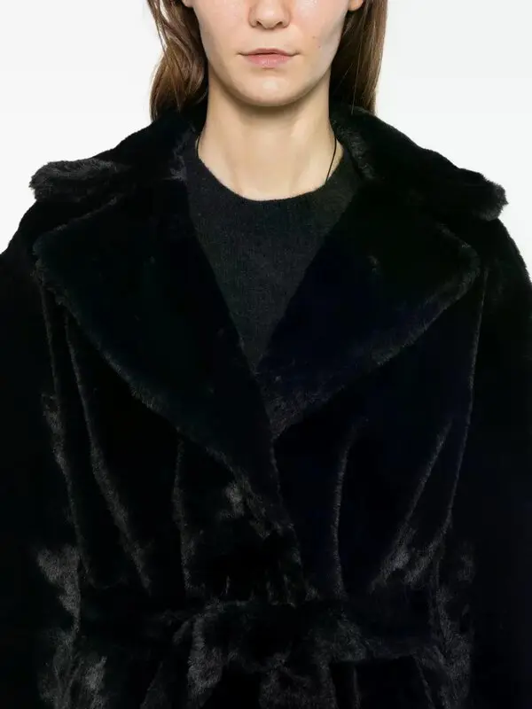 Herno Single-breasted Belted Coat - Black