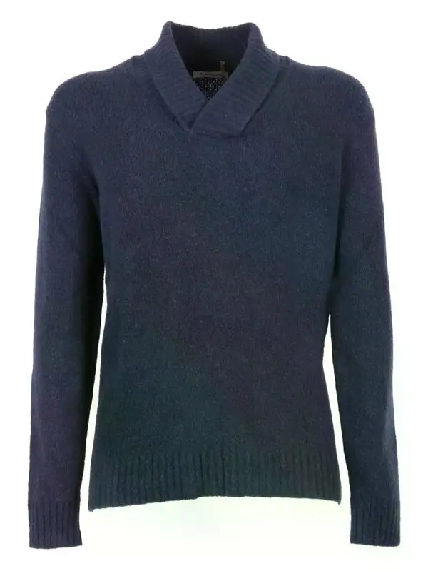 KANGRA Shawl-collar Sweater - Blue