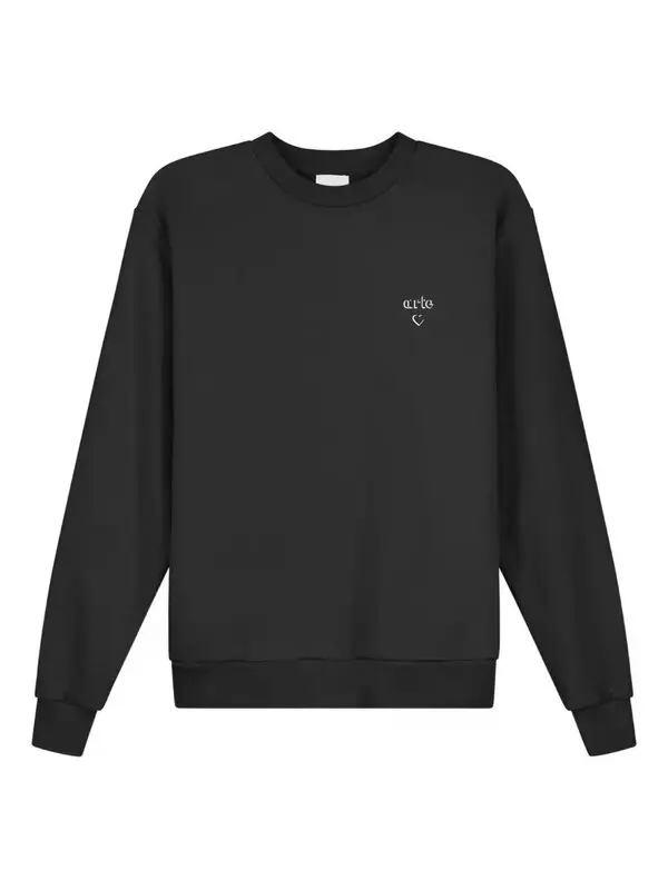 ARTE ANTWERP Embroidered Cotton Sweatshirt - Black