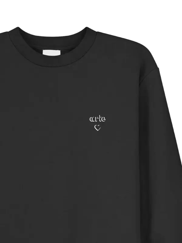 ARTE ANTWERP Embroidered Cotton Sweatshirt - Black