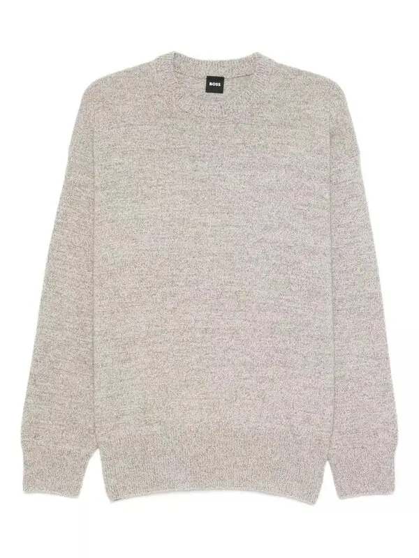 BOSS Speckled Wool Sweater - Neutrals