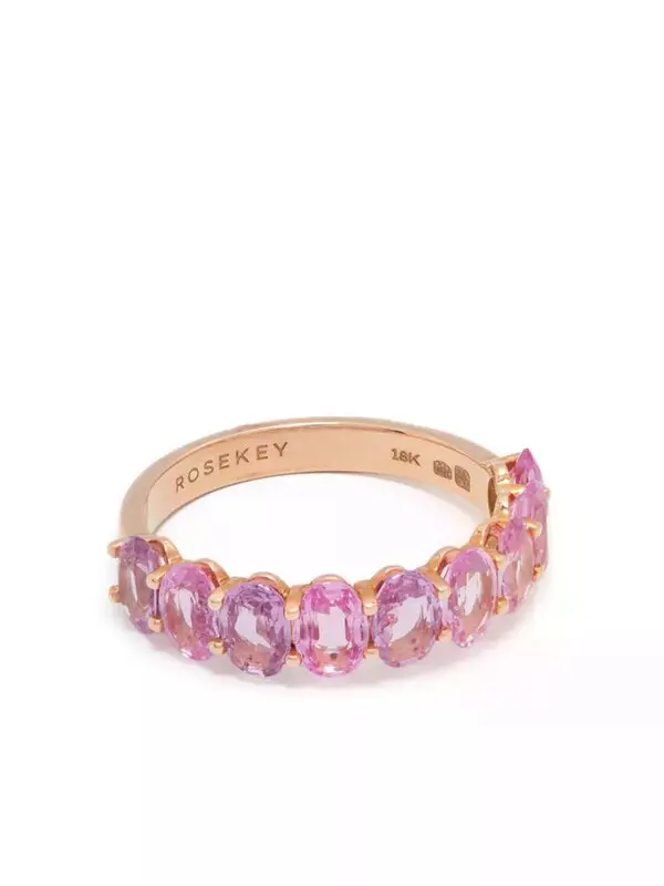 ROSEKEY 18k Rose Gold Sapphires Eternity Ring - Pink