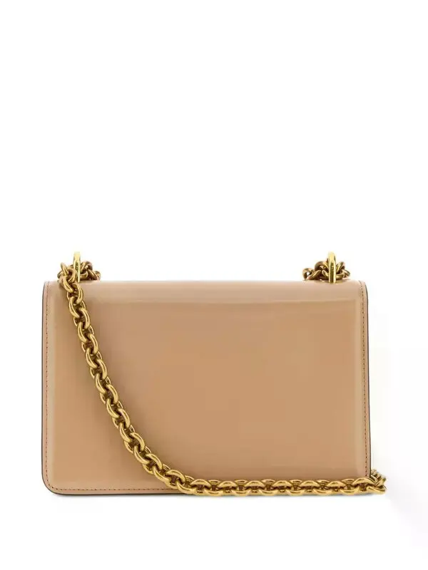 Valentino Garavani Vain Small Shoulder Bag In Shiny Calfskin - Brown