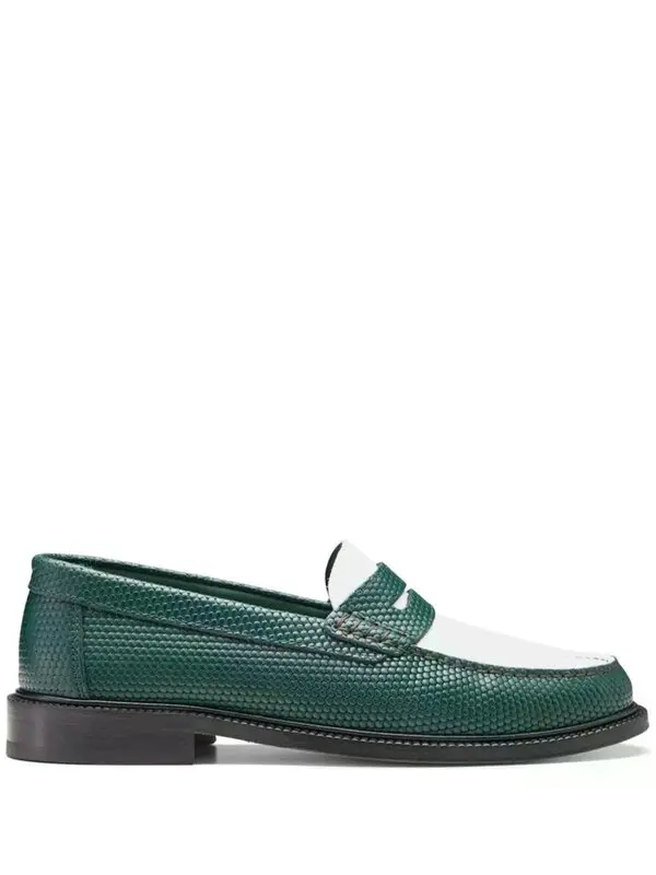 VINNY'S Embossed Leather Loafers
